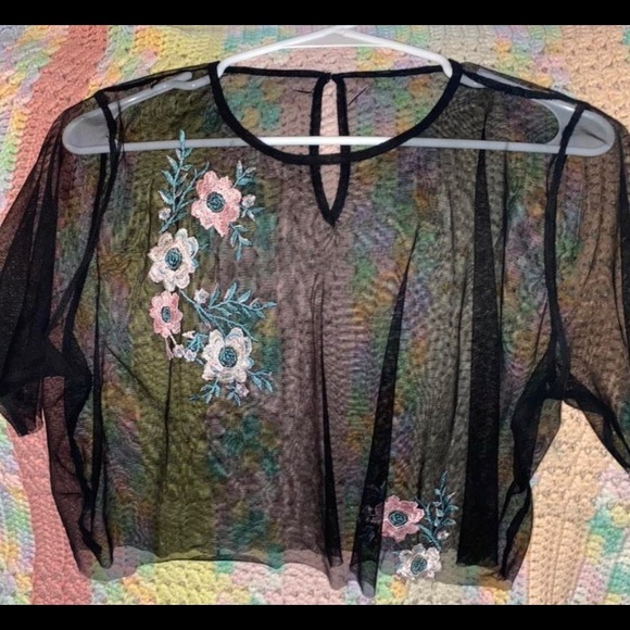 Tops | See Thru Flower Cami Top | Poshmark